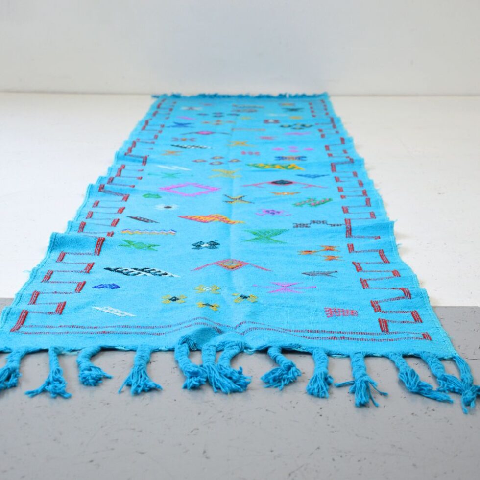 handwoven cactus fiber rug - Moroccan Mosaic