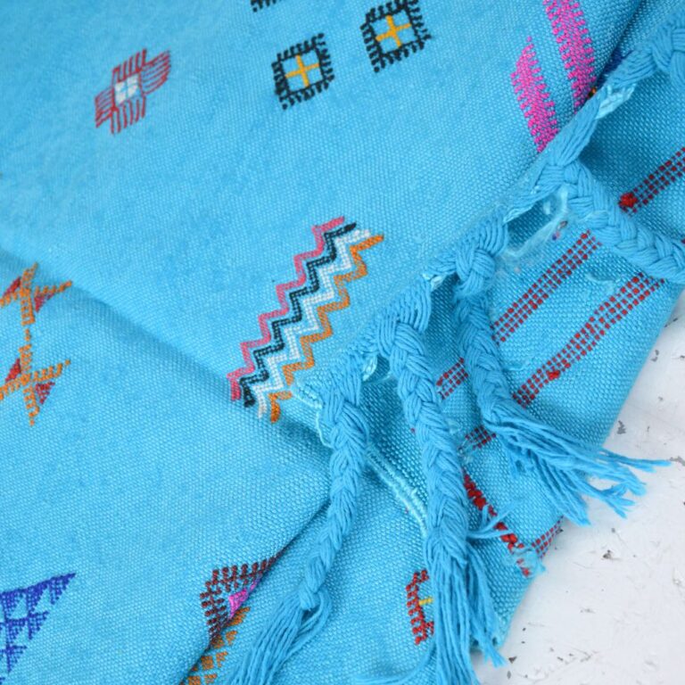 handwoven cactus fiber rug - Moroccan Mosaic