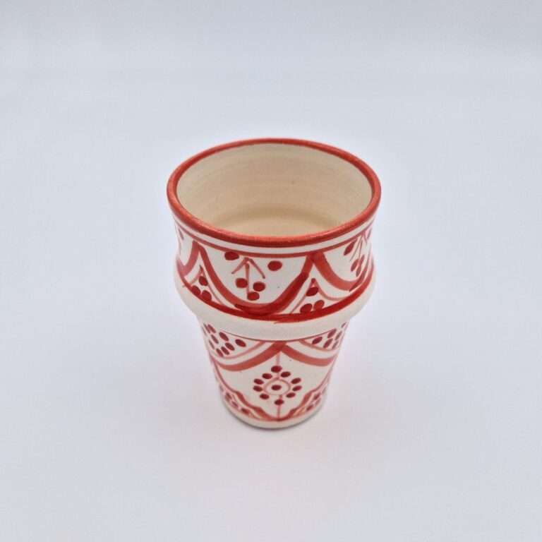 red ceramic cup - Moroccan Mosaic
